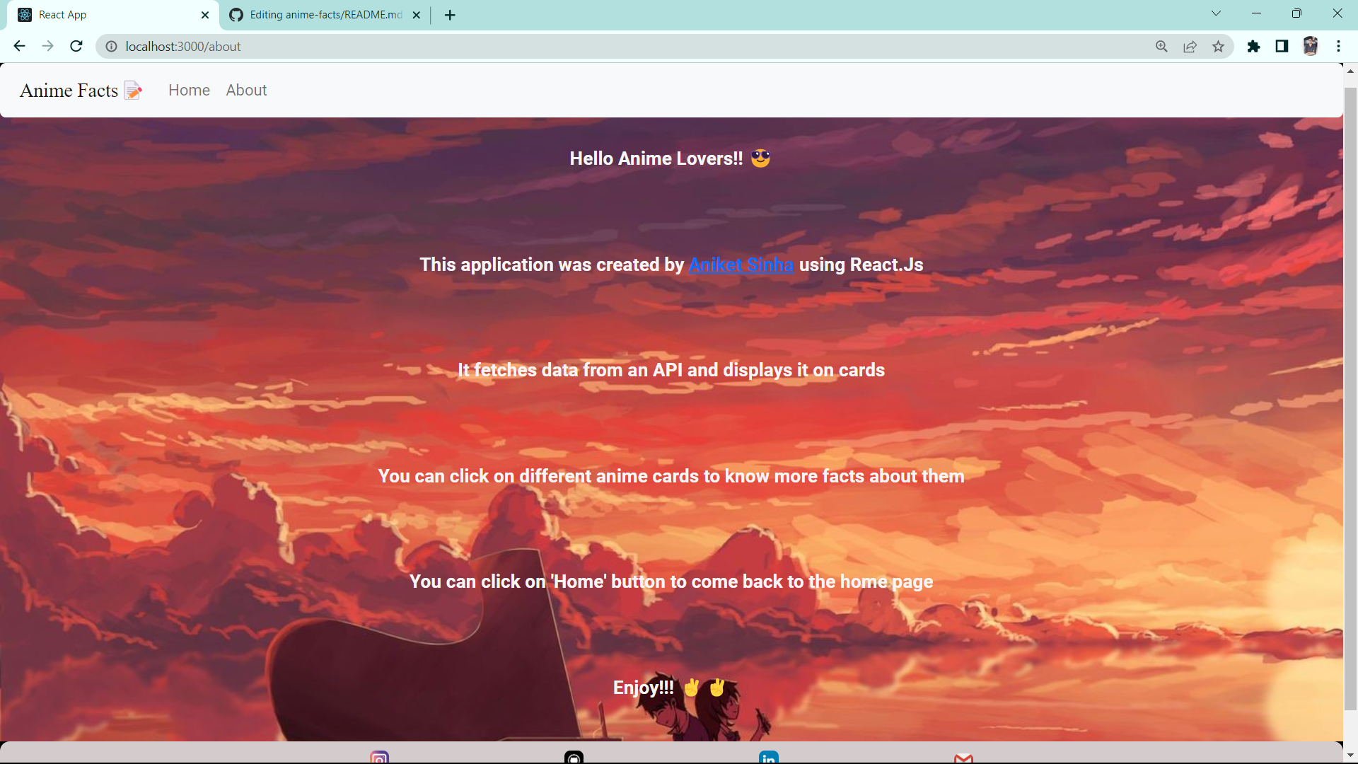 GitHub - aniketsinha5552/anime-facts: Multi-Page app which fetches ...