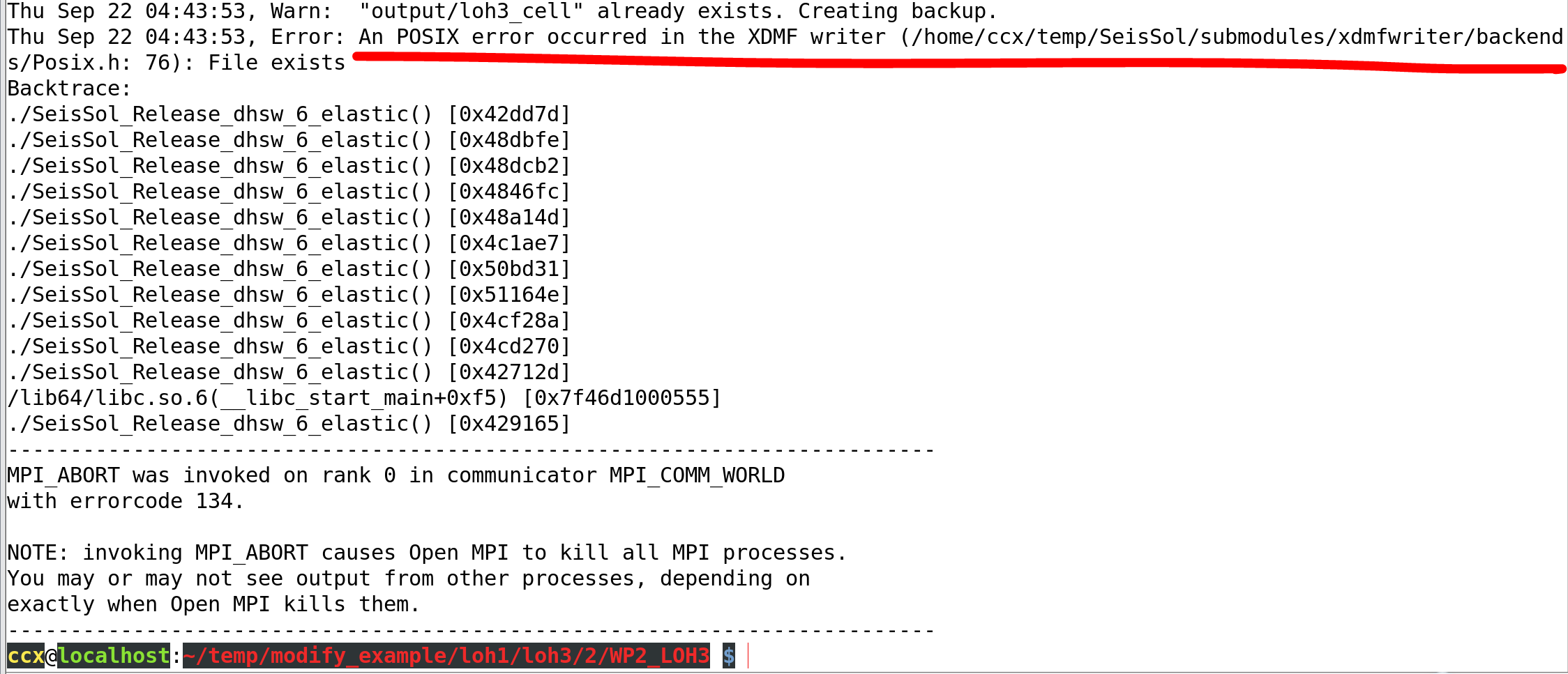Error: An POSIX error occurred in the XDMF writer · SeisSol SeisSol · Discussion #674 · GitHub