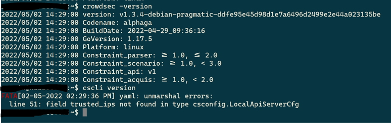 Bug/cscli - yaml: unmarshal errors · Issue #1499 · crowdsecurity/crowdsec · GitHub