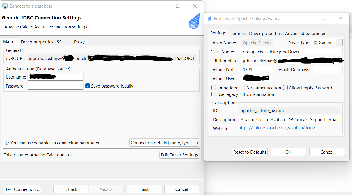 Unable to create Oracle JDBC connection in DBeaver using Calcite ...