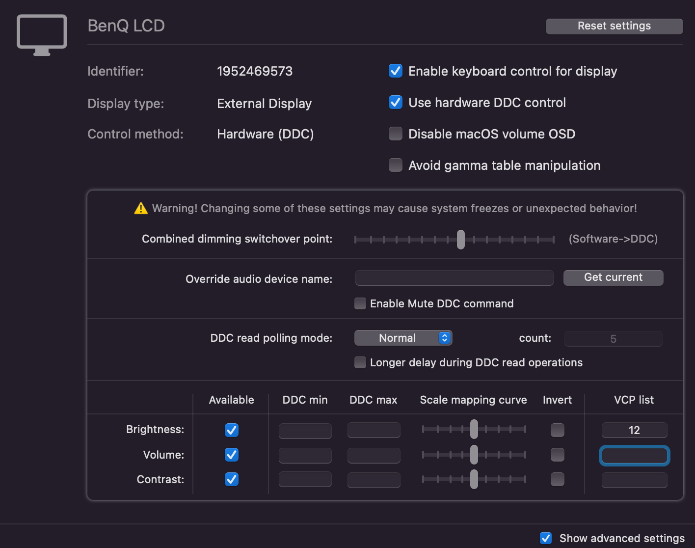 Remapping DDC brightness control to contrast on external display? · MonitorControl ...
