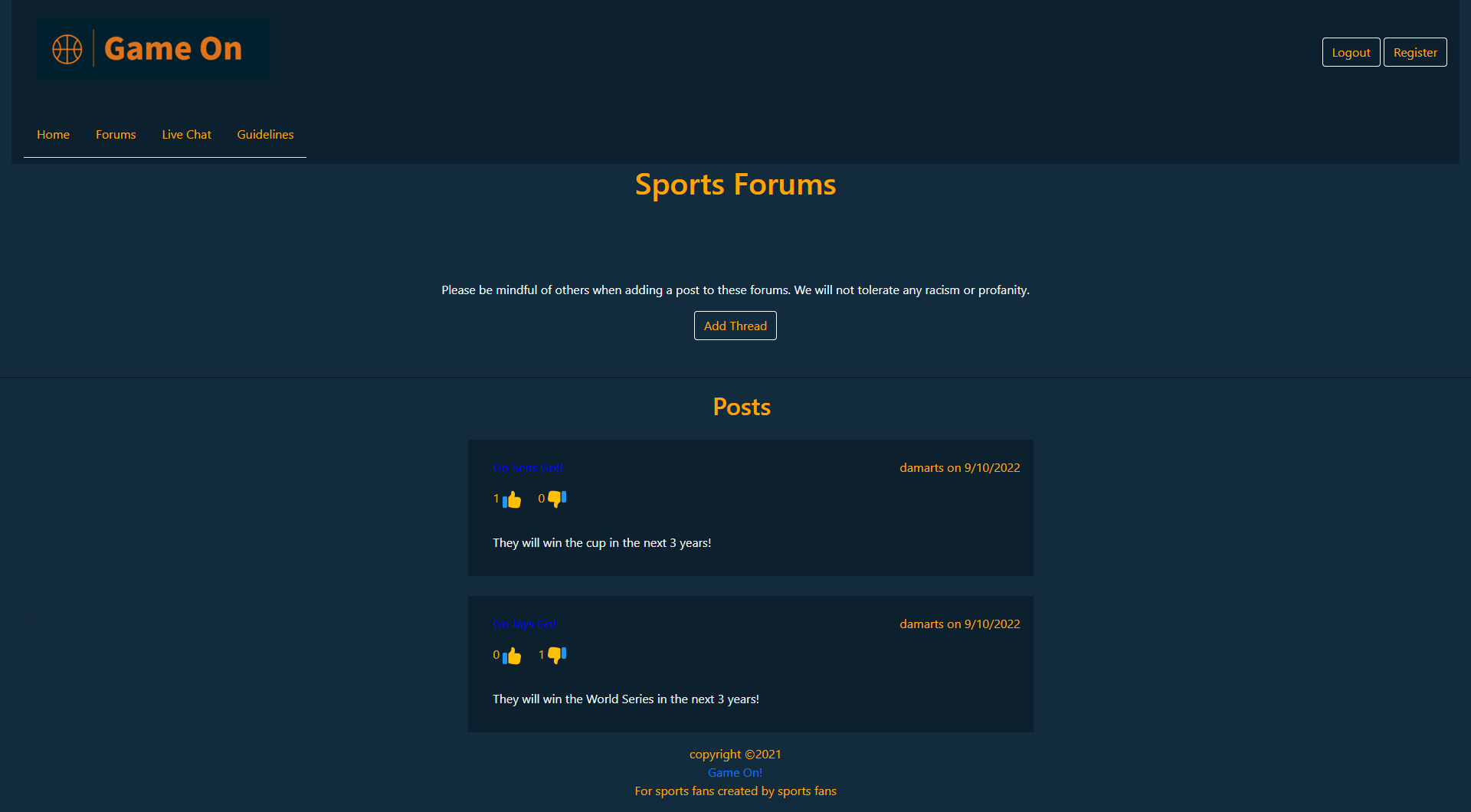 GitHub - willycoxy/GameOn