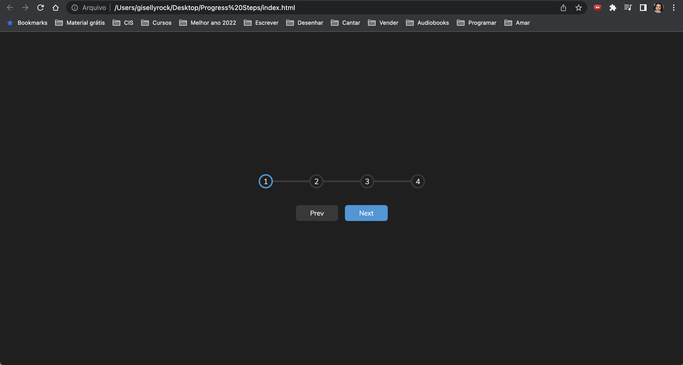 GitHub - Gisellyrock/Progress-Steps: Projeto construído com HTM, CSS e JavaScript.