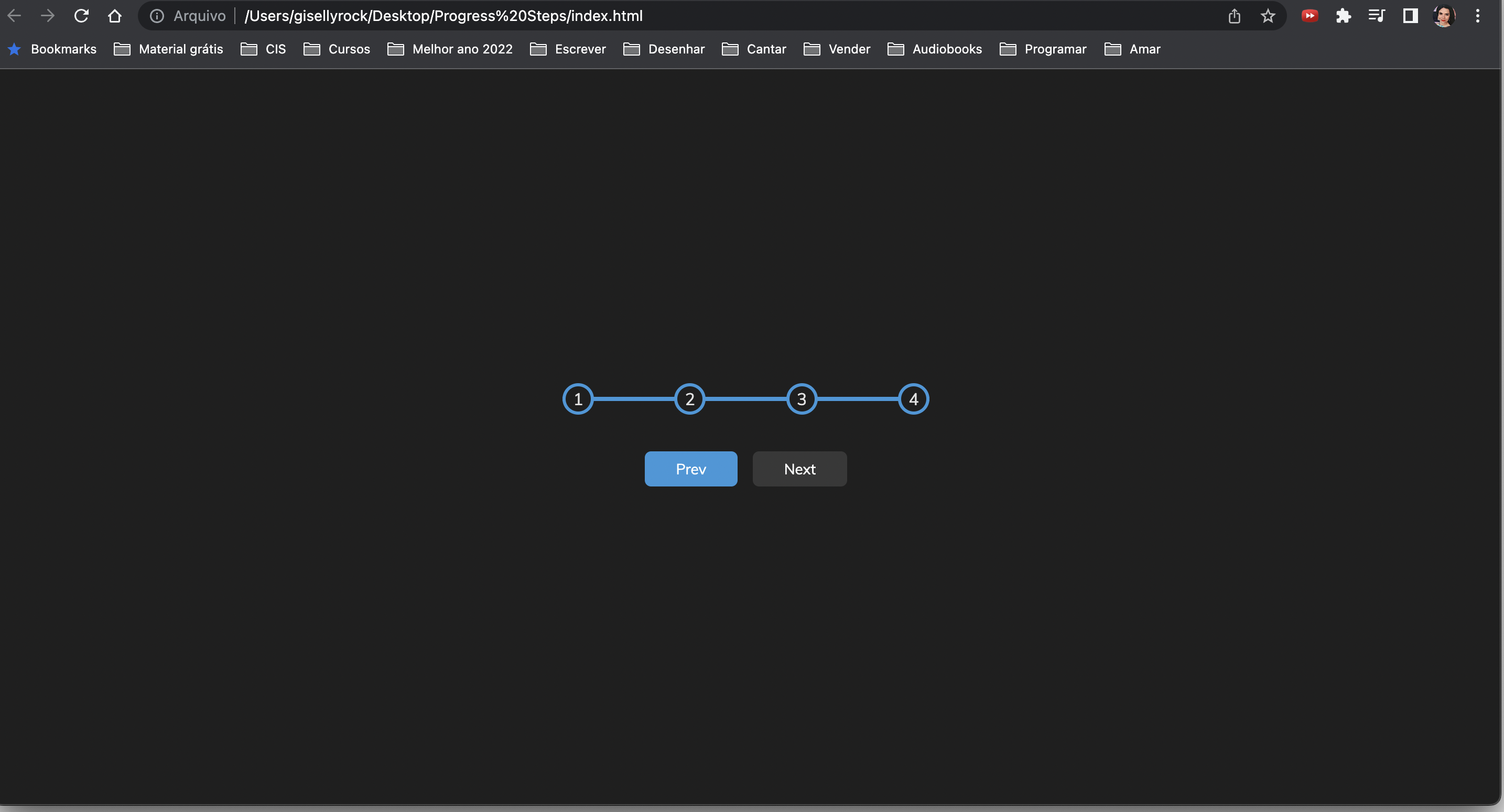 GitHub - Gisellyrock/Progress-Steps: Projeto construído com HTM, CSS e JavaScript.