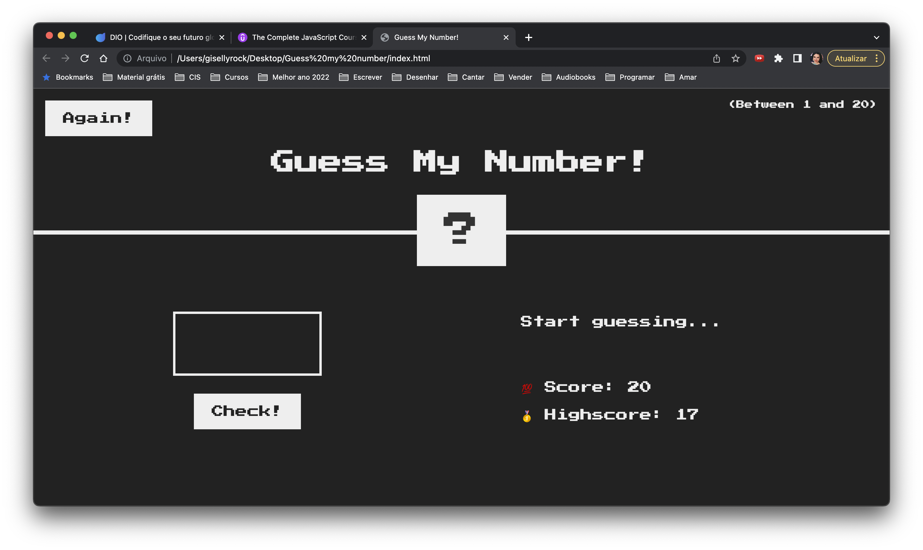 Github Gisellyrockguess My Number Esse Projeto é Um Jogo Feito Com Html Css E Javascript 7919