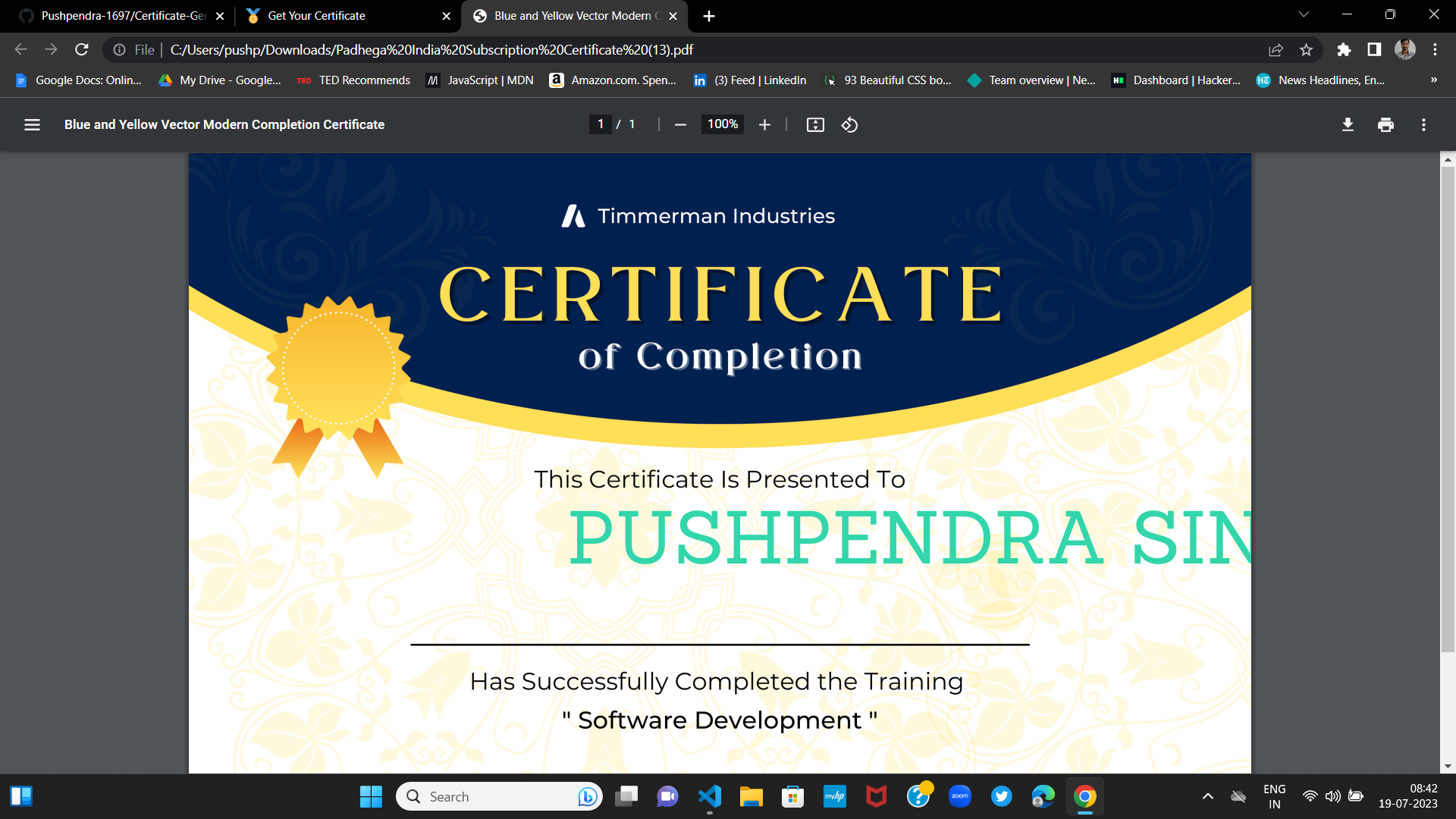 GitHub - Pushpendra-1697/Certificate-Generator: Certificate-Generator