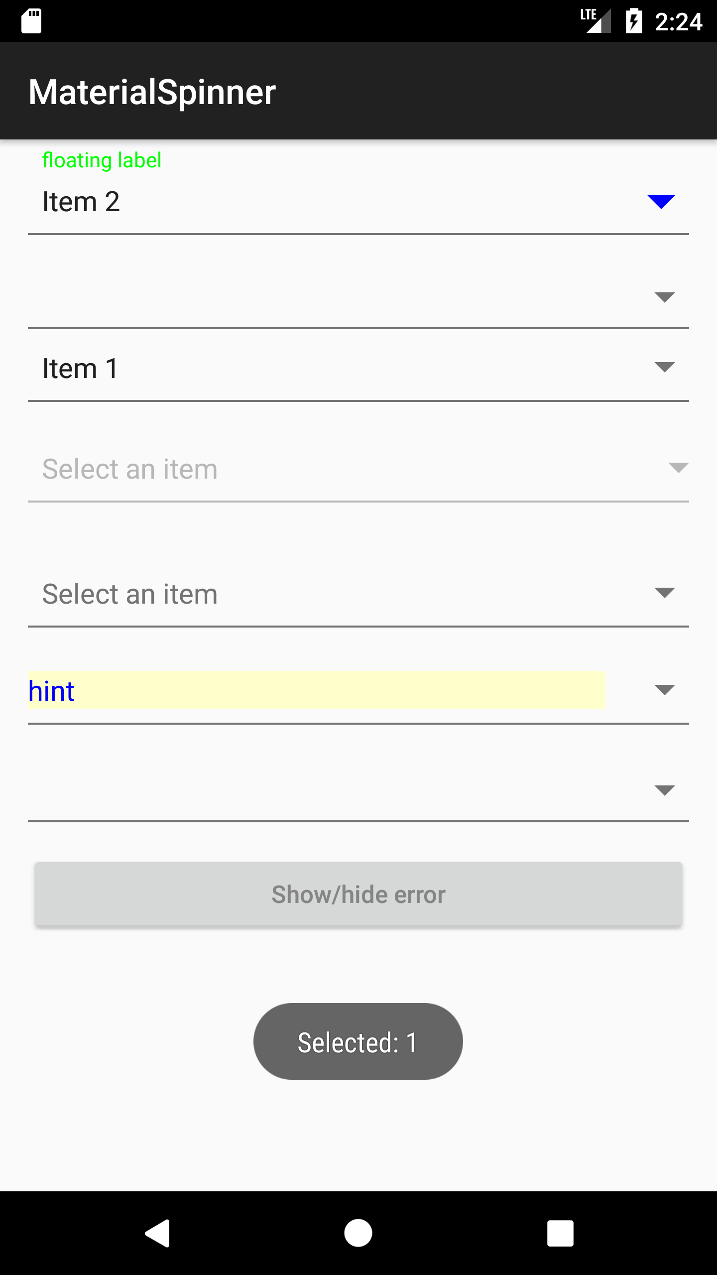 setOnItemClickListener() Error · Issue #54 · ganfra/MaterialSpinner ...