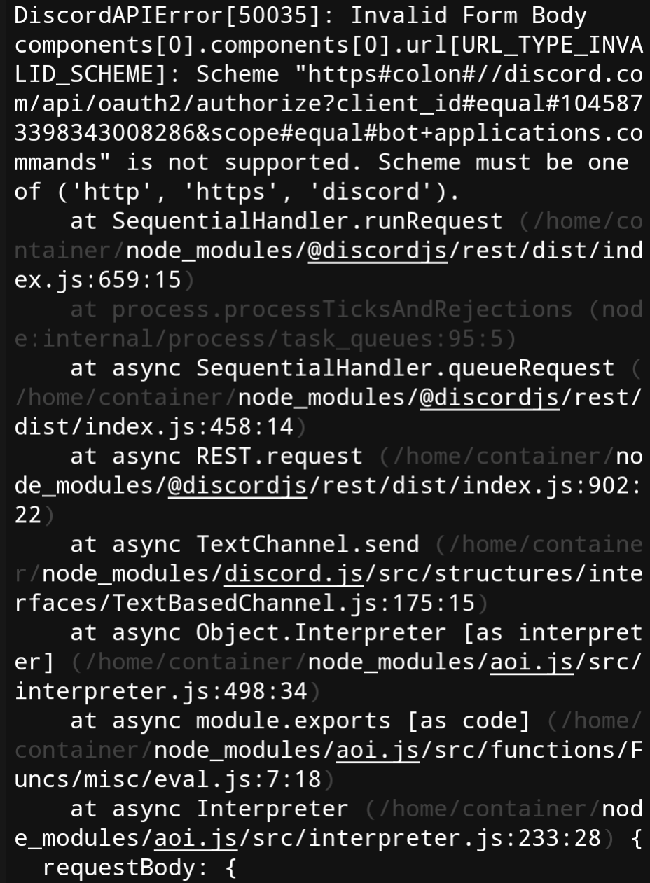 Bug: $getBotInvite not work with button · Issue #433 · aoijs/aoi.js · GitHub