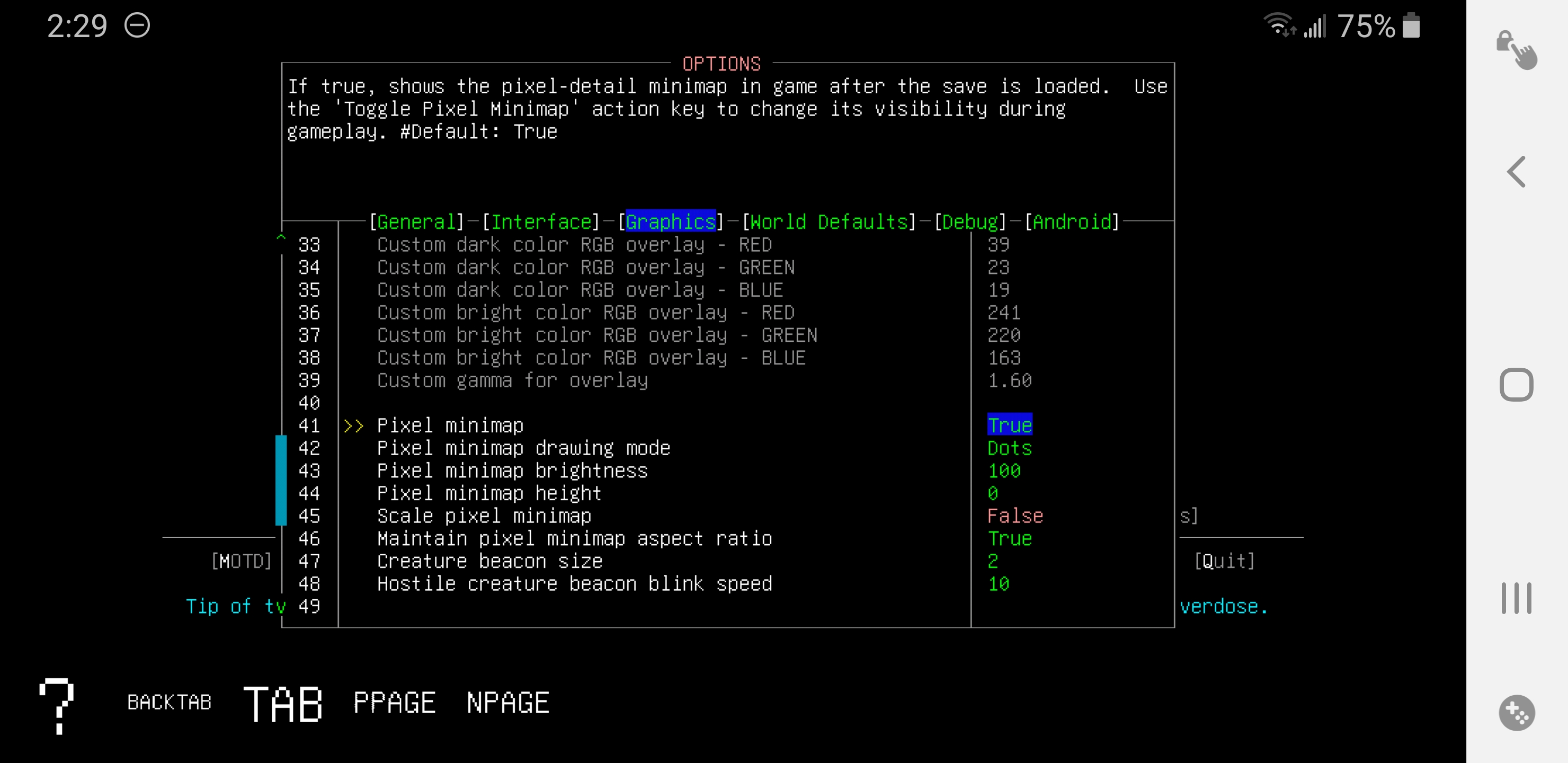 Pixel minimap "False" grays out options · Issue #57358 · CleverRaven/Cataclysm-DDA · GitHub