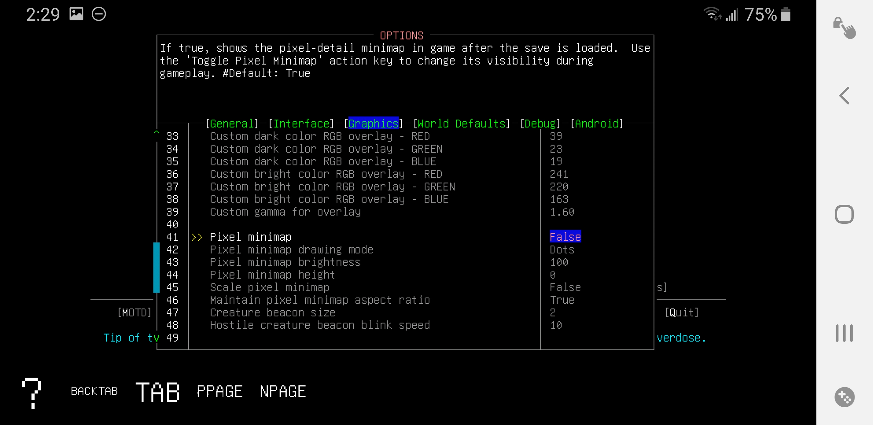 Pixel minimap "False" grays out options · Issue #57358 · CleverRaven ...