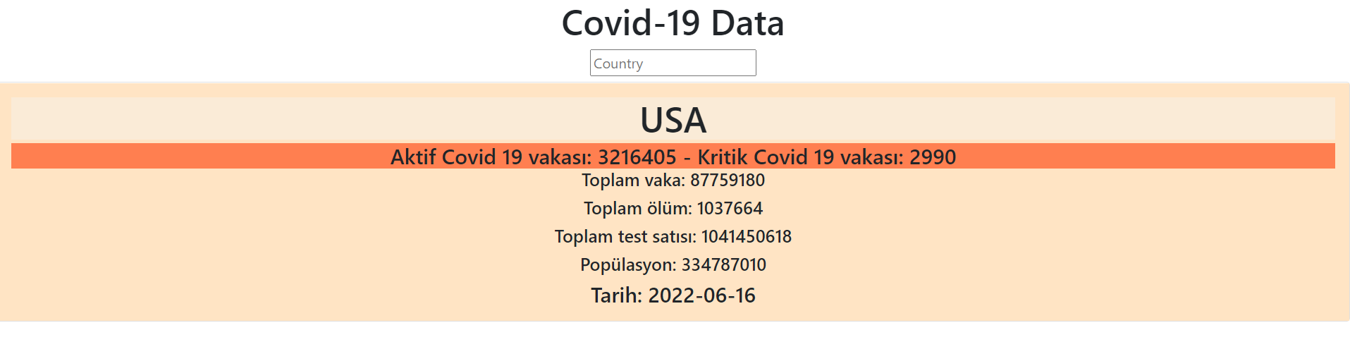 GitHub - BurhanSaglanmak/Covid-19-Data: Tüm ülkelerin Covid-19 datalarına erişimi ve gösterimi