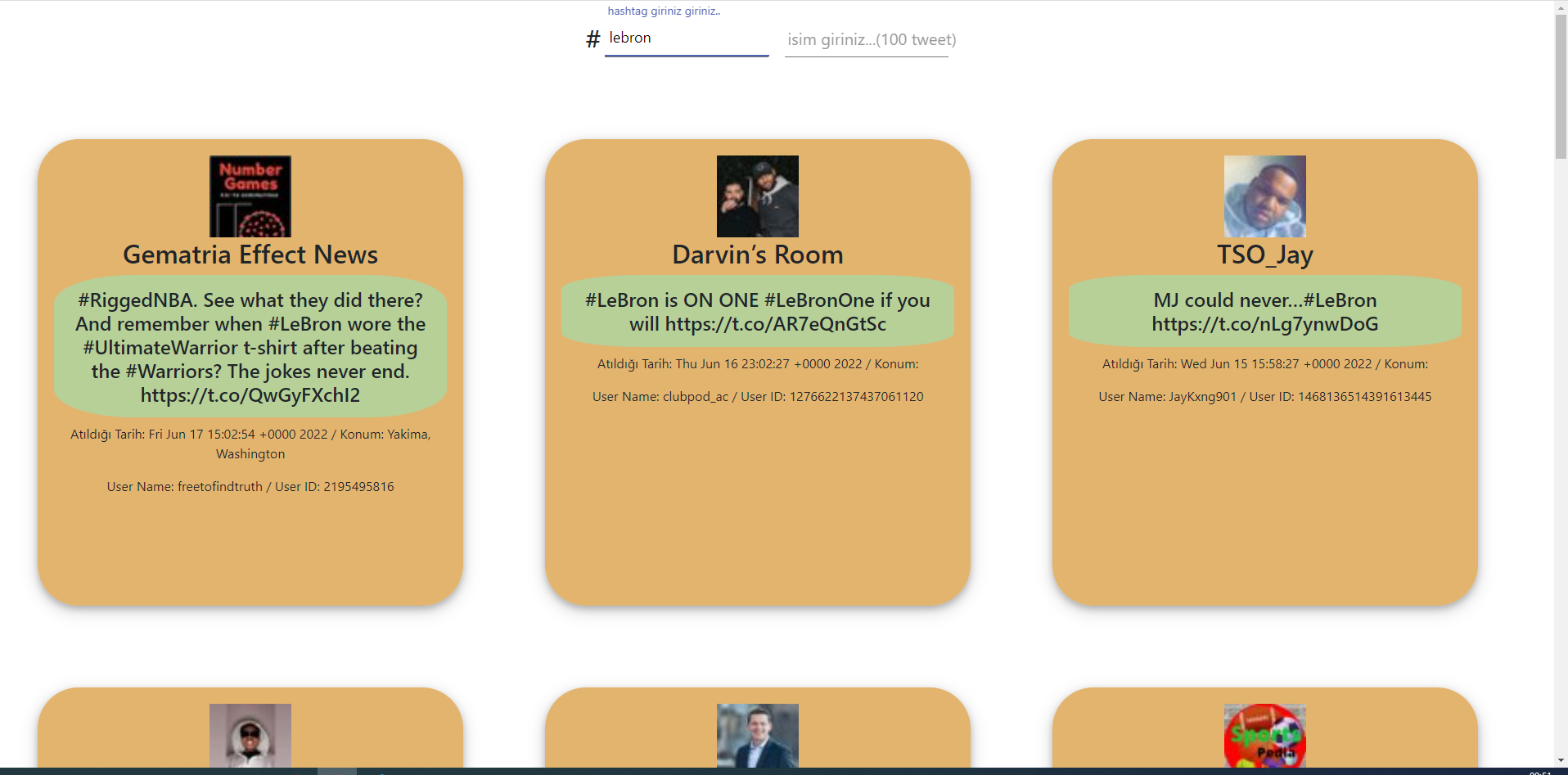 GitHub - BurhanSaglanmak/Twitter-Api-App: Twitter üzerinden hashtag ve profil verileri ...