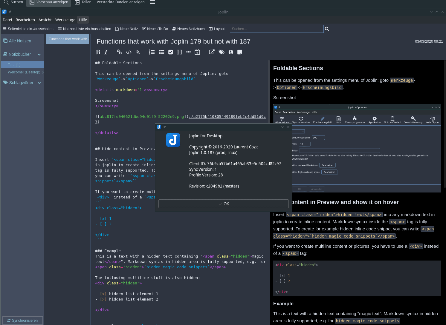 Foldable sections and hidden elements not working any more · Issue ...