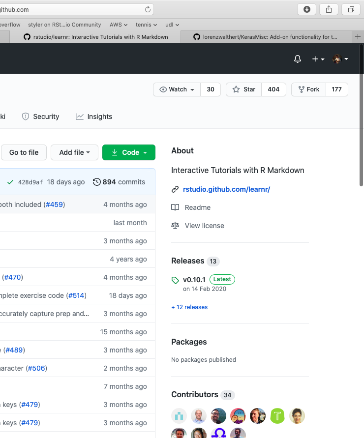 URL of GitHub repo not working · Issue #526 · rstudio/learnr · GitHub