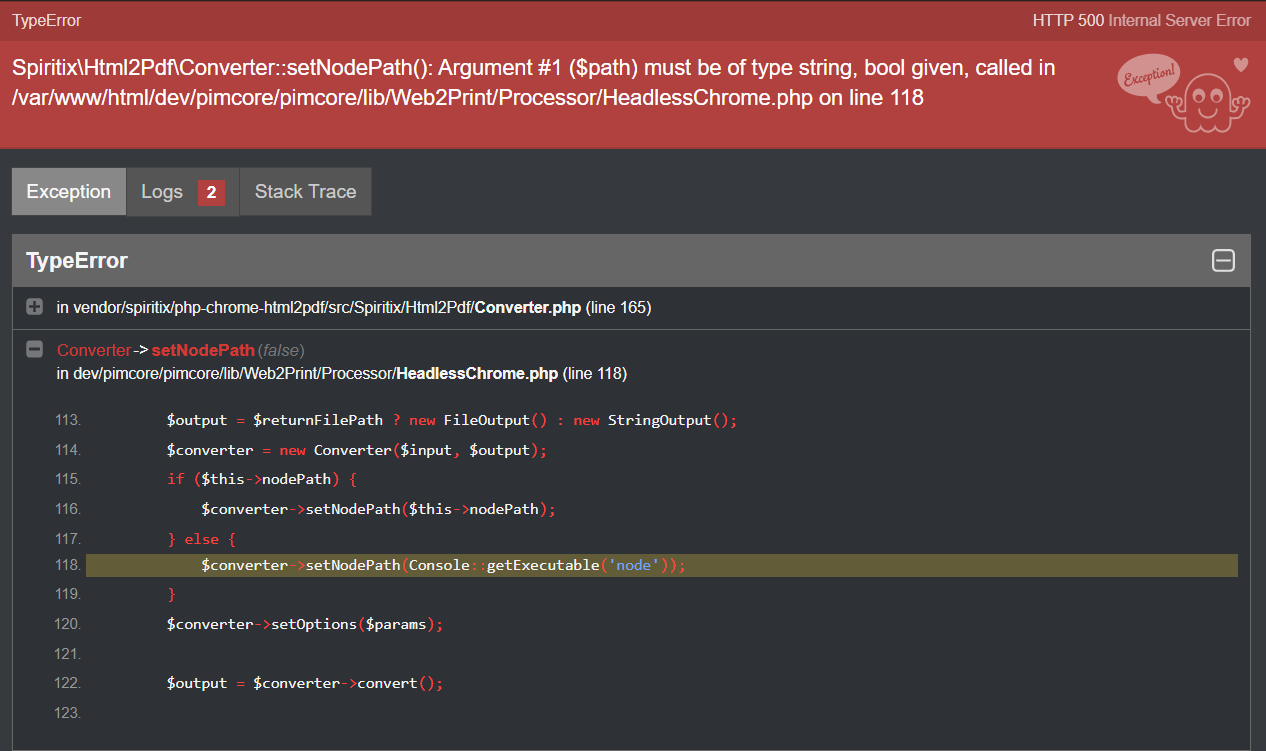 [bug] Web2print Processor Type Error · Issue 14328 · Pimcore Pimcore · Github