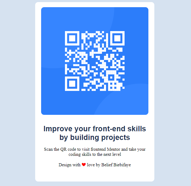 Github Biebifaye00qr Code Frontend Challenge I Worked On A Simple Design Using Htmlcss