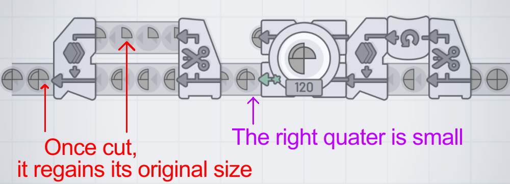 cutting bug : small parts return to normal size when isolated · Issue ...