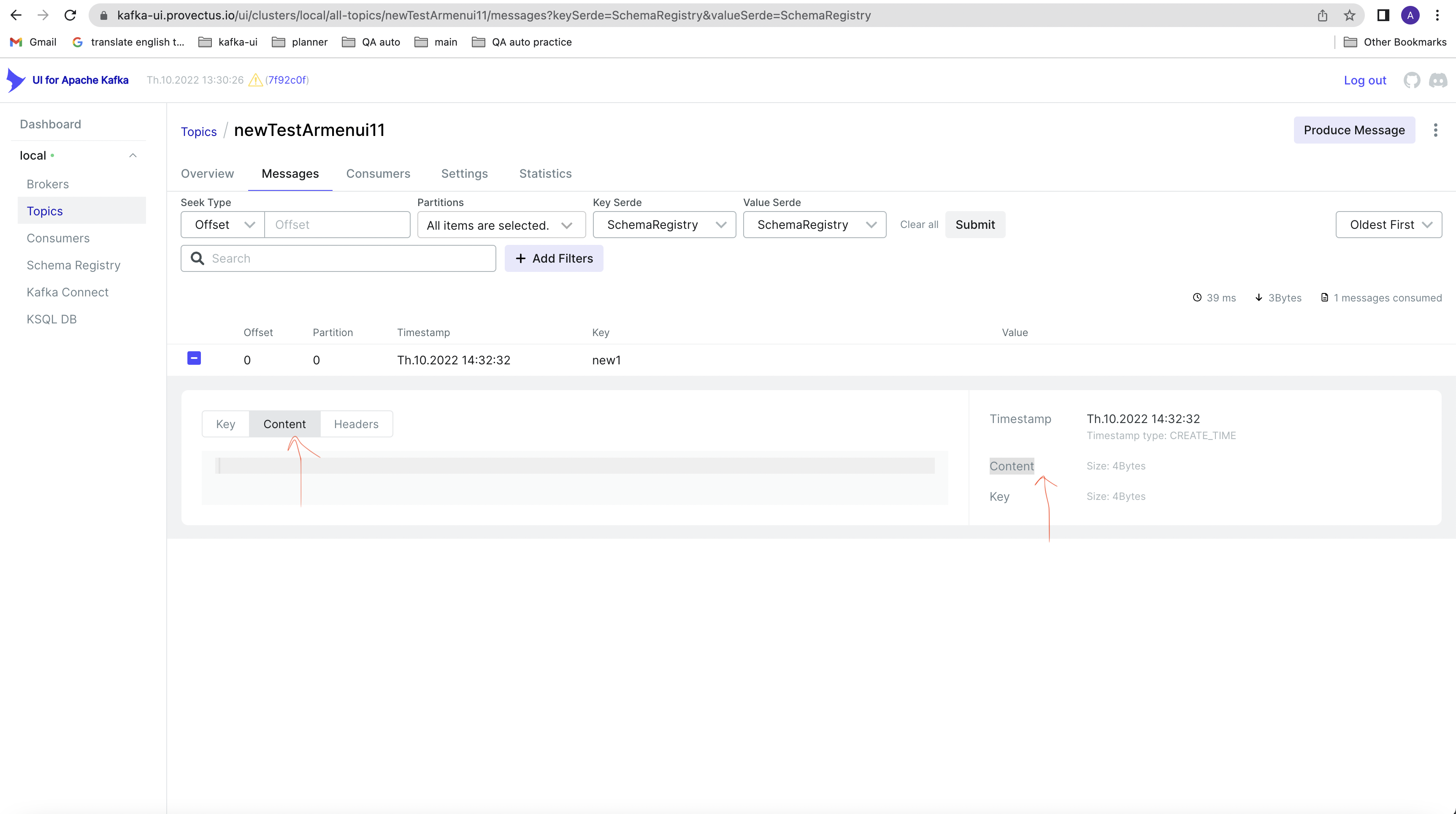 Topic messages: rename "content" to "value" · Issue #2675 · provectus/kafka-ui · GitHub