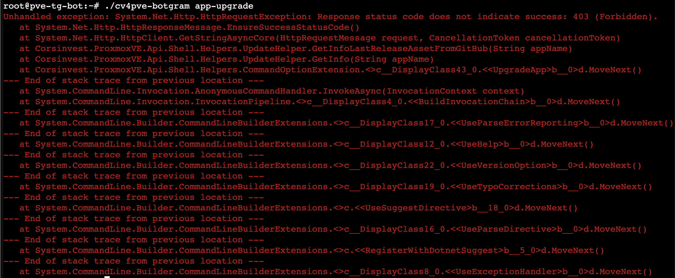 app-upgrade not working · Issue #9 · Corsinvest/cv4pve-botgram · GitHub