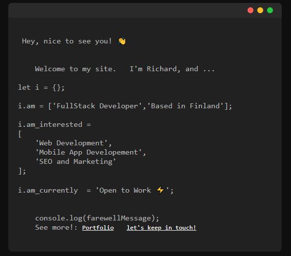 GitHub - Richard-Rico/Console-style-auto-typing-HTML: See this project here