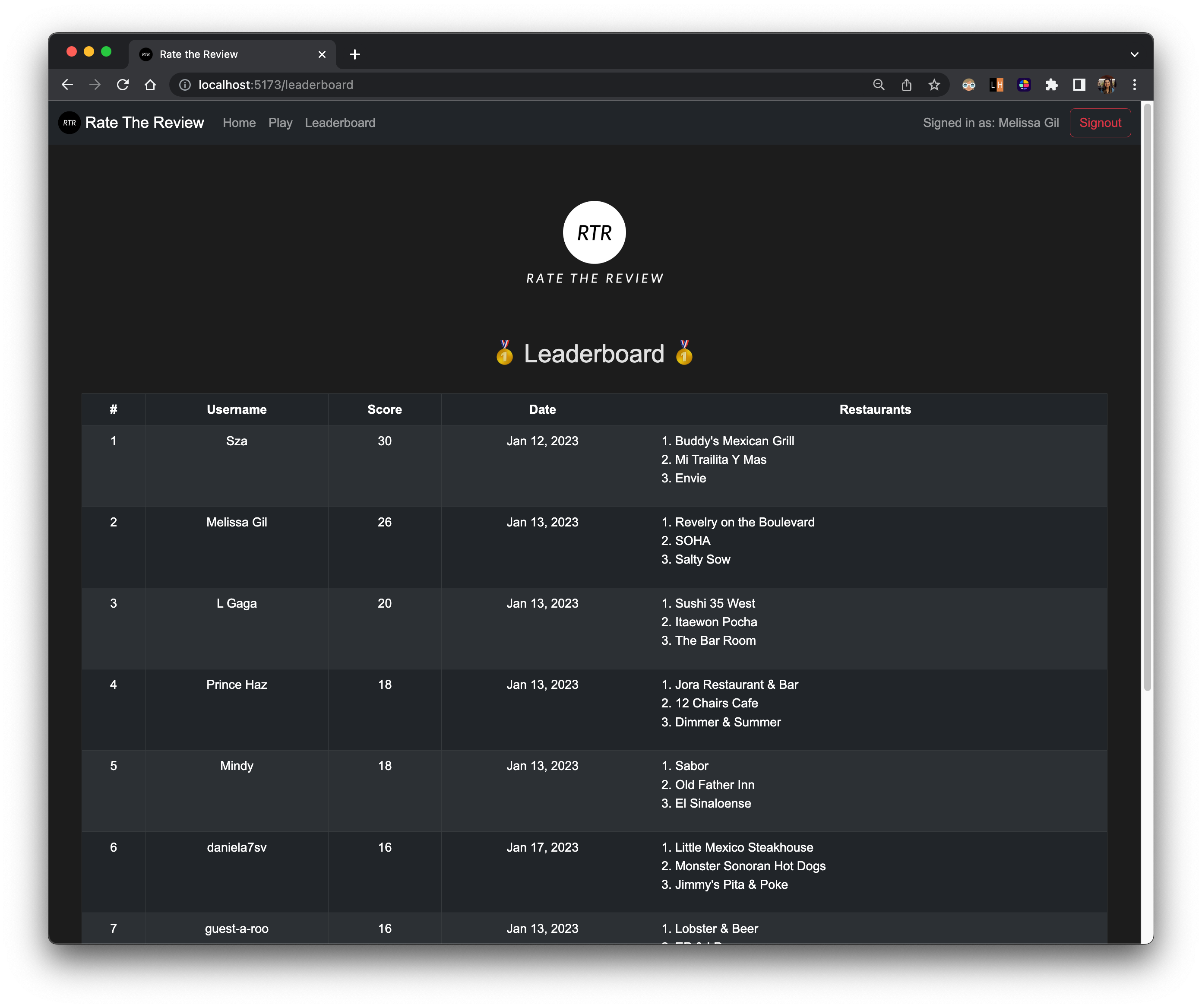 GitHub - melissa-gv/Rate-The-Review-Frontend: Frontend repo for the Rate the Review web app game ...