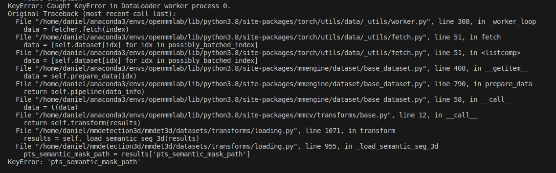 Unable to run the TPVFormer training program, "pts_semantic_mask_path" keyword missing, and I ...