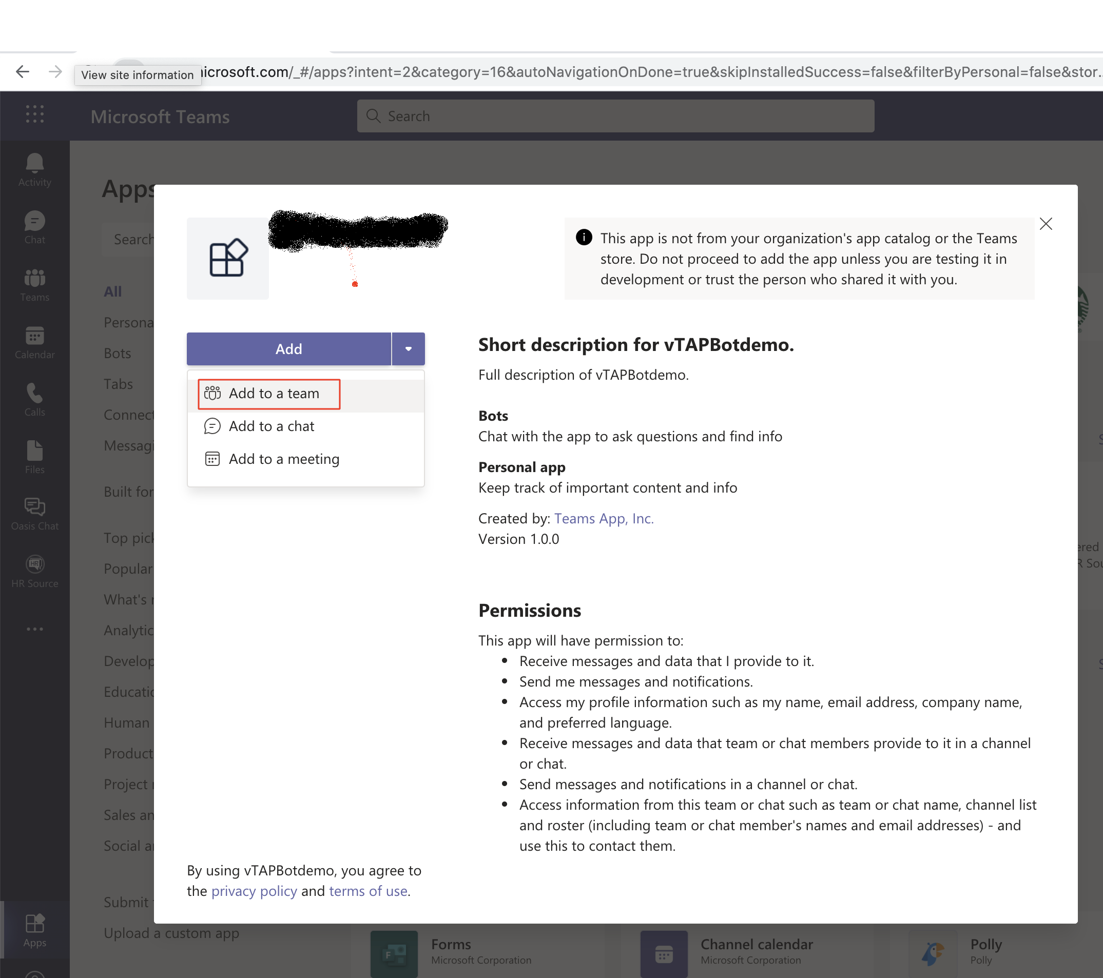 unable to send messages from a channel within a Team using Microsoft ...
