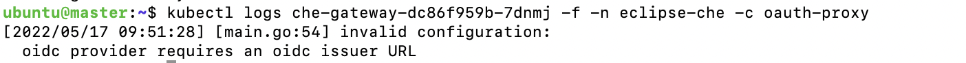 `oidc_issuer_url` is empty in `che-gateway-config-oauth-proxy` configmap while setting up ...