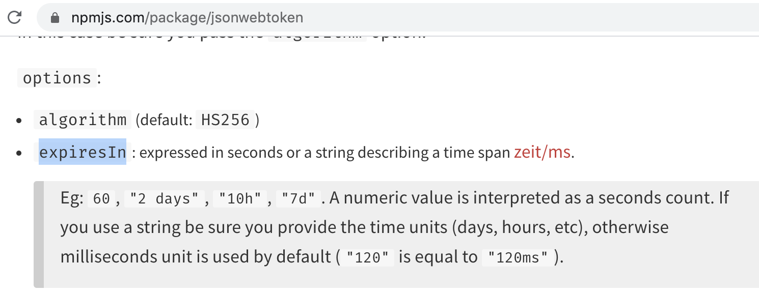 what is the metric for expiresIn attribute in the JWT token ? · Issue #666 · auth0/node ...