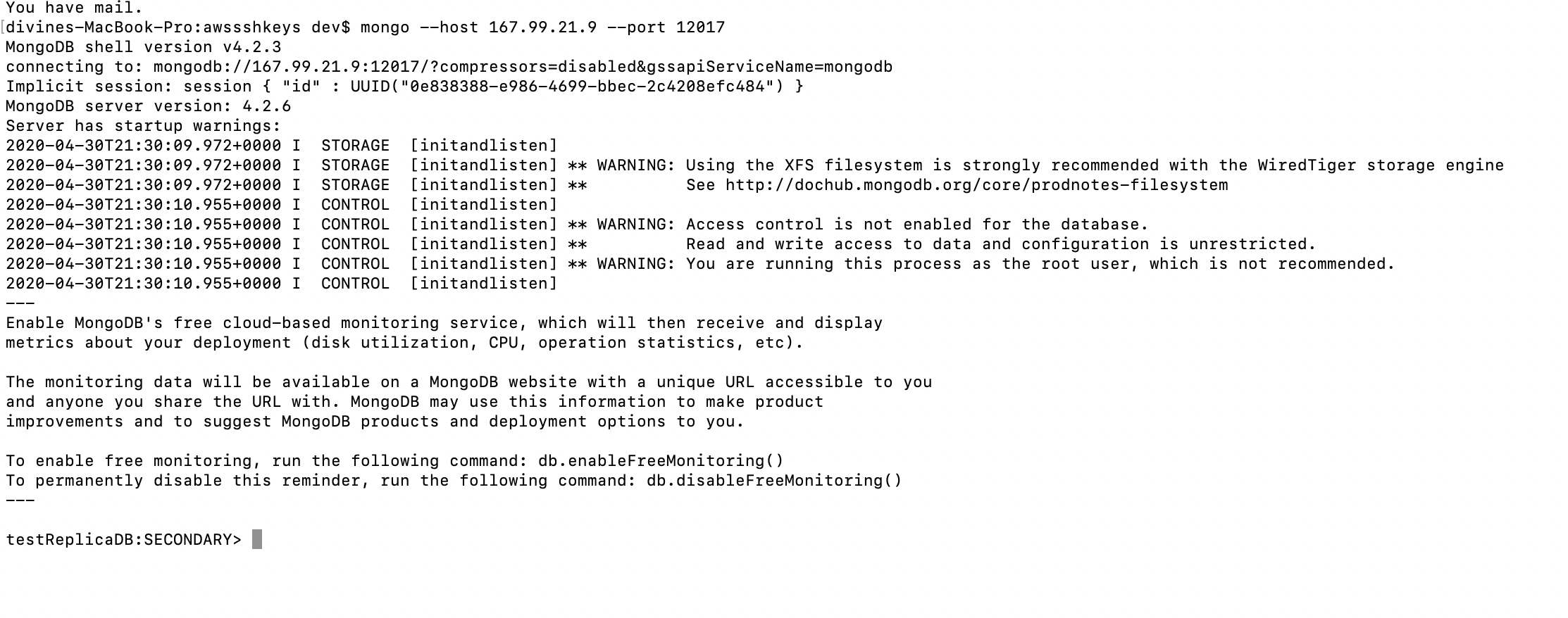 Mongodb Mongoose Replicaset Mongoerror Database Names Cannot Contain