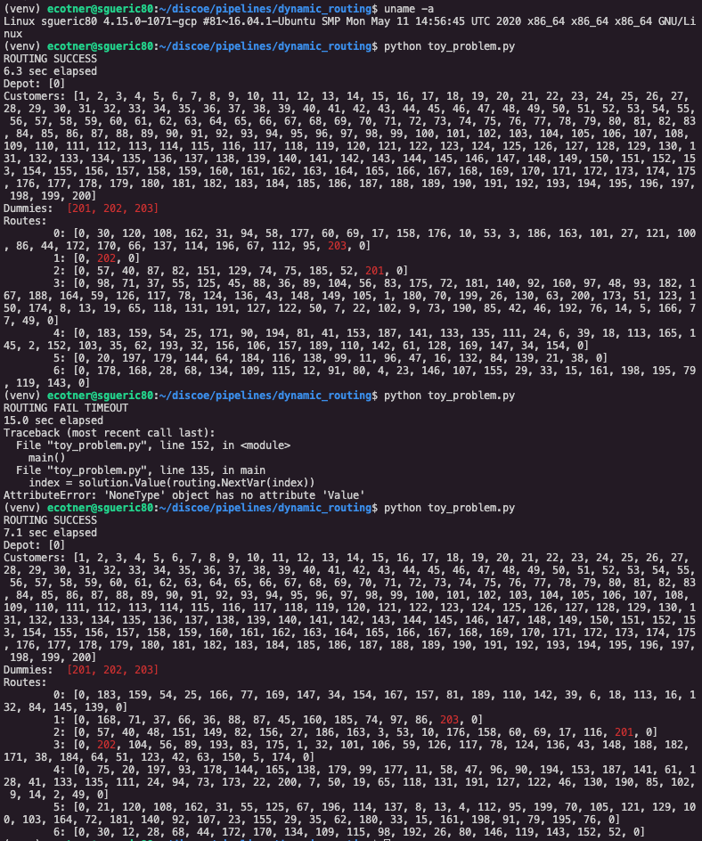 Changing distance matrix elements on forbidden arc causes solver to ...