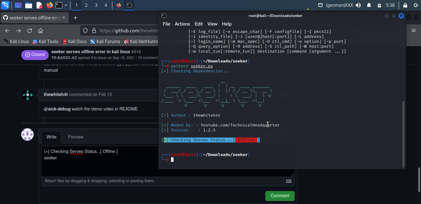 seeker serveo offline error in kali linux · Issue #316 · thewhiteh4t/seeker · GitHub