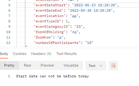 [Events] We can create event with start and end dates in the past in ...