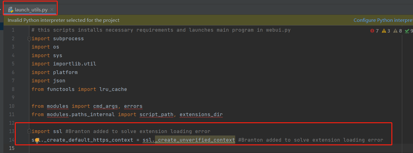 [Bug]: Can't load from available extention · Issue #9285 · AUTOMATIC1111/stable-diffusion-webui ...