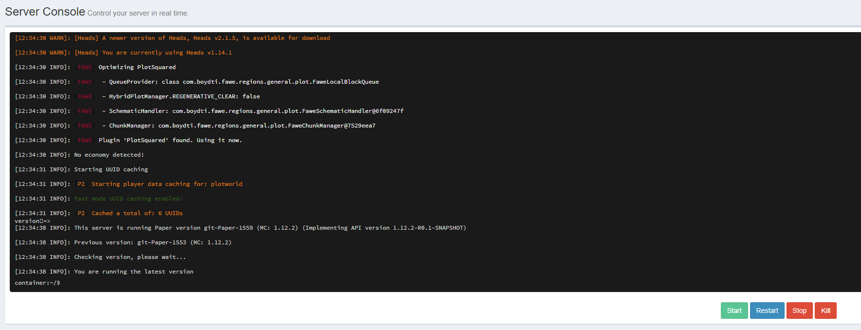 The console server output contains extra spaces · Issue #1307 · pterodactyl/panel · GitHub