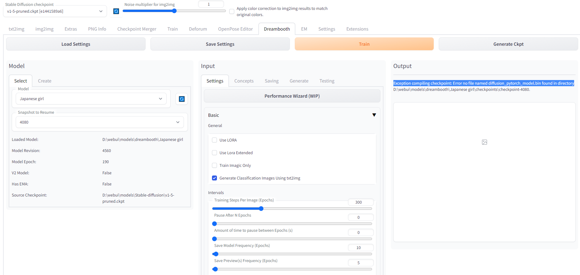 Checkpoints do not convert to ckpt or safetensor · Issue #1193 · d8ahazard/sd_dreambooth ...