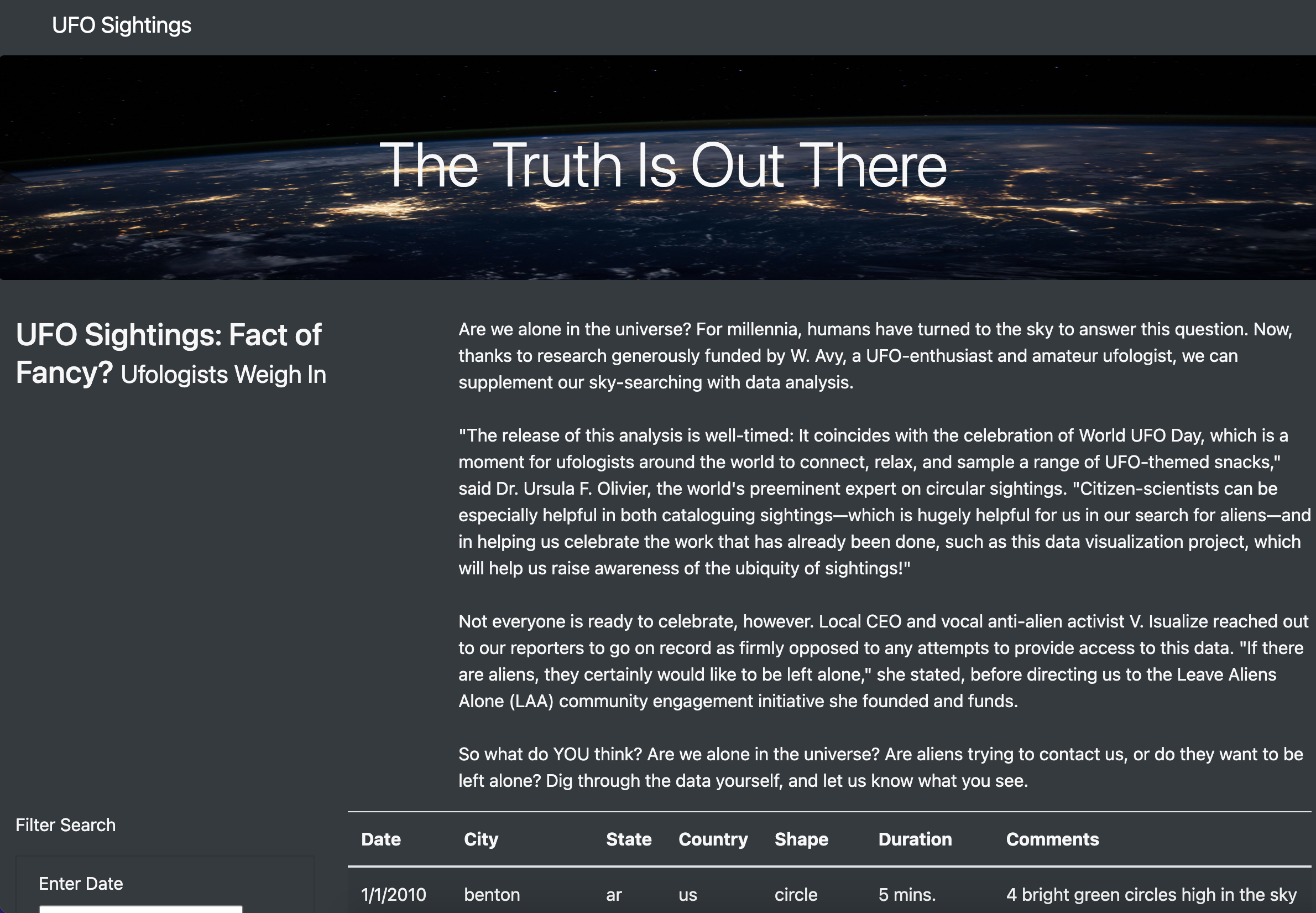 GitHub - JuradoJr/UFOs