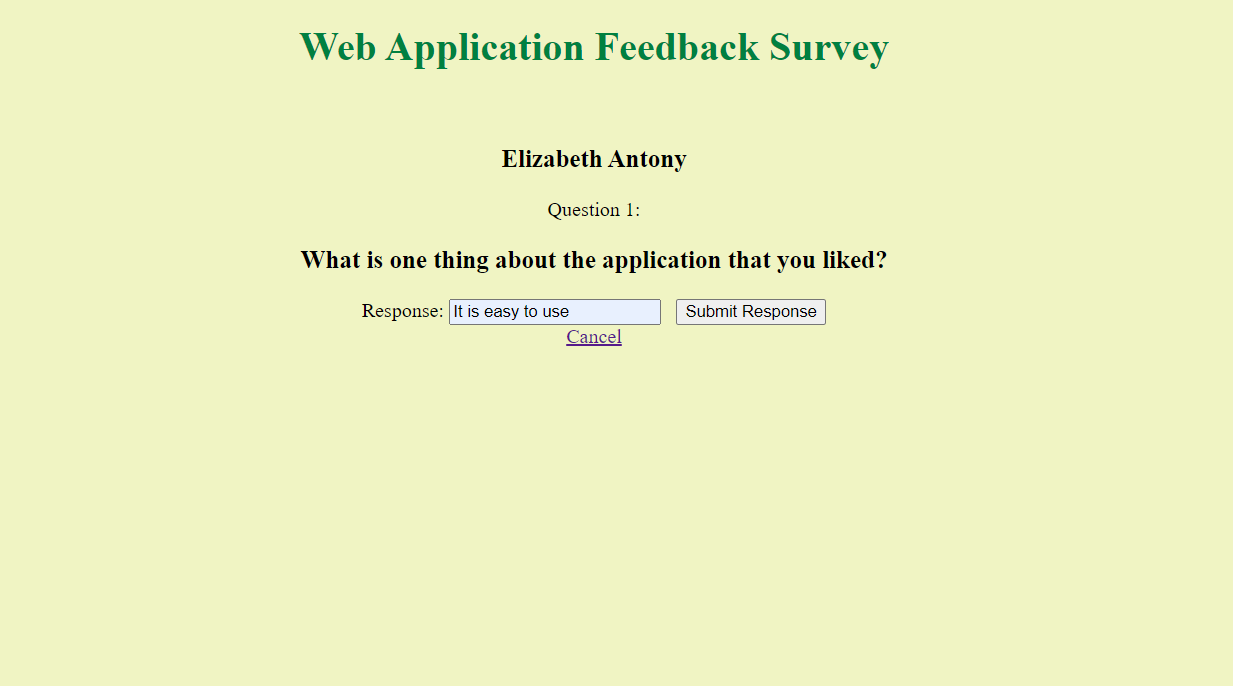 GitHub - Liz-Antony/Feedback-Survey