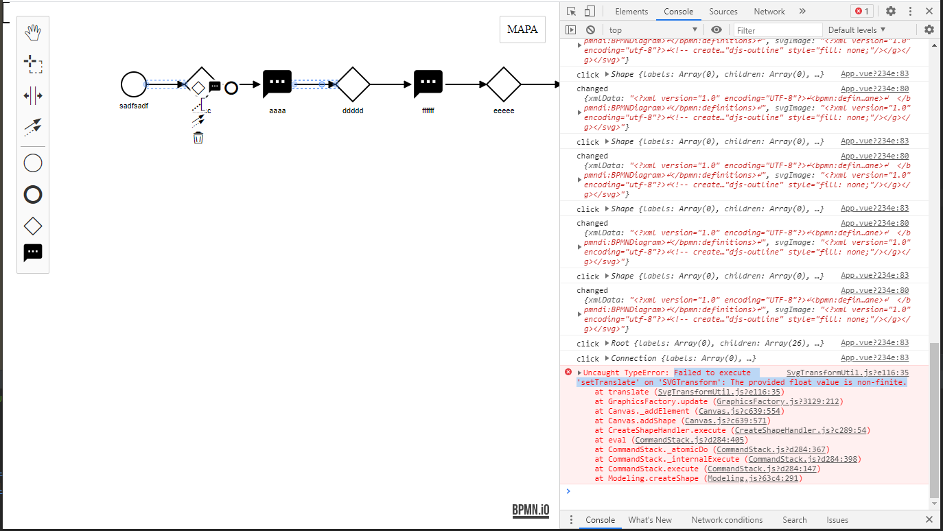 Click edge (sequence flow) error · Issue #265 · bpmn-io/diagram-js · GitHub