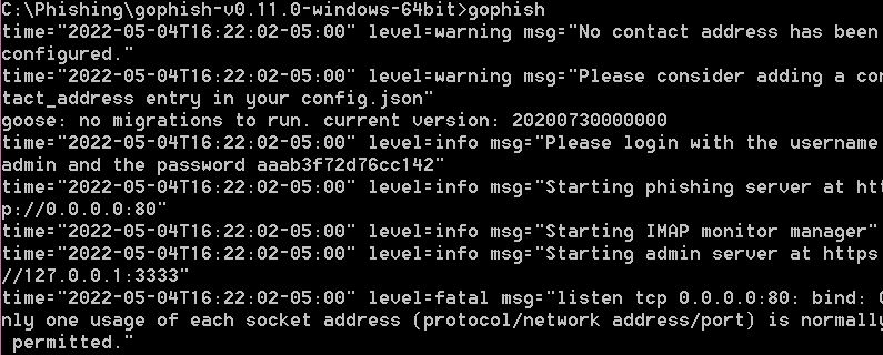 Invalid Username/Password Error When Using Default Login Crendential · Issue #1911 · gophish ...