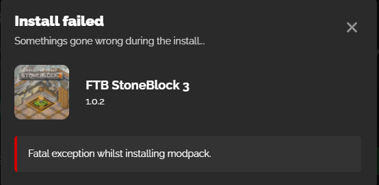 [Bug]: Fatal excemption whilst trying to install modpack · Issue #725 · FTBTeam/FTB-App · GitHub