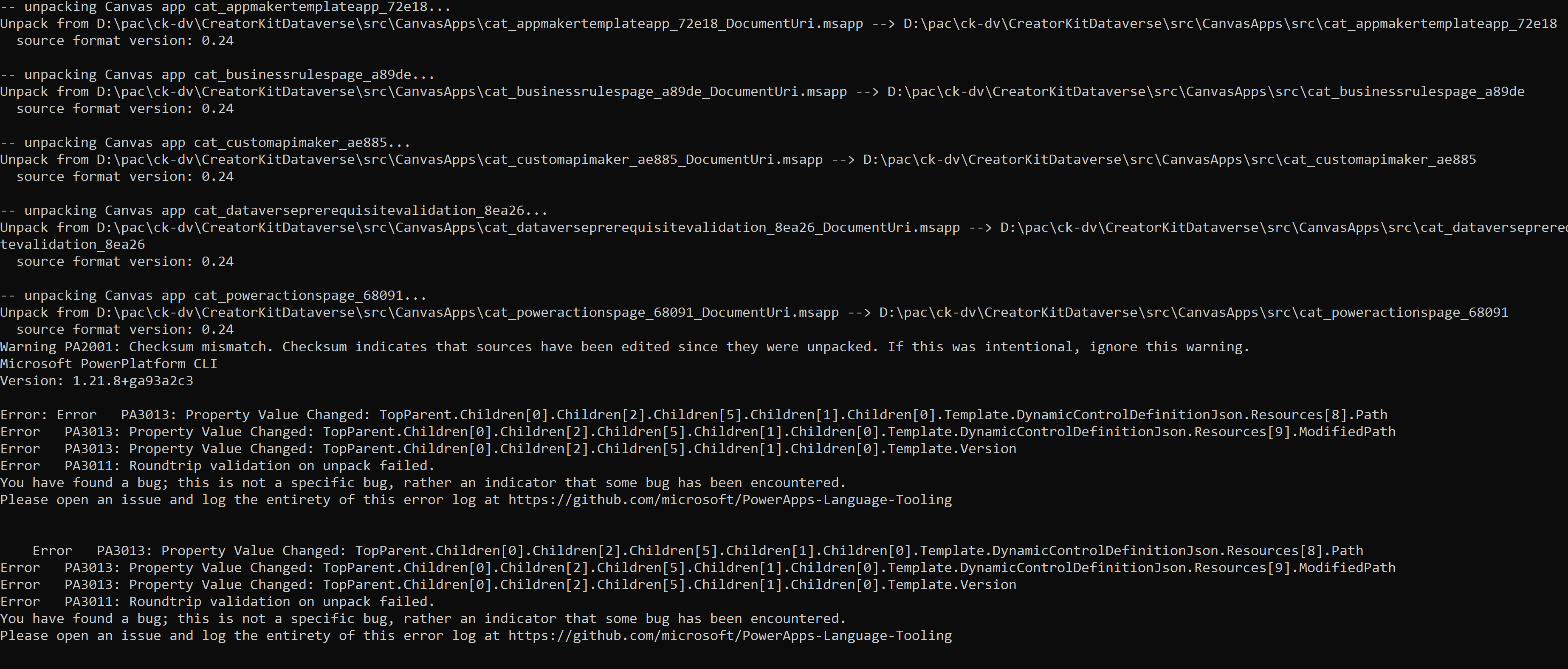 Pac solution clone failing with error : Error PA3013: Property Value Changed · Issue #464 ...