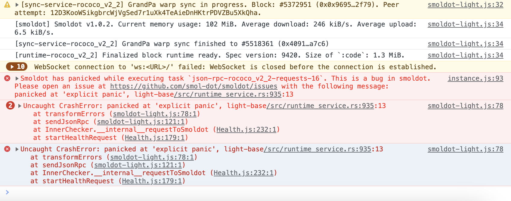 CustomSectionsPresenceMismatch - Error on adding parachain · Issue #595 · smol-dot/smoldot · GitHub
