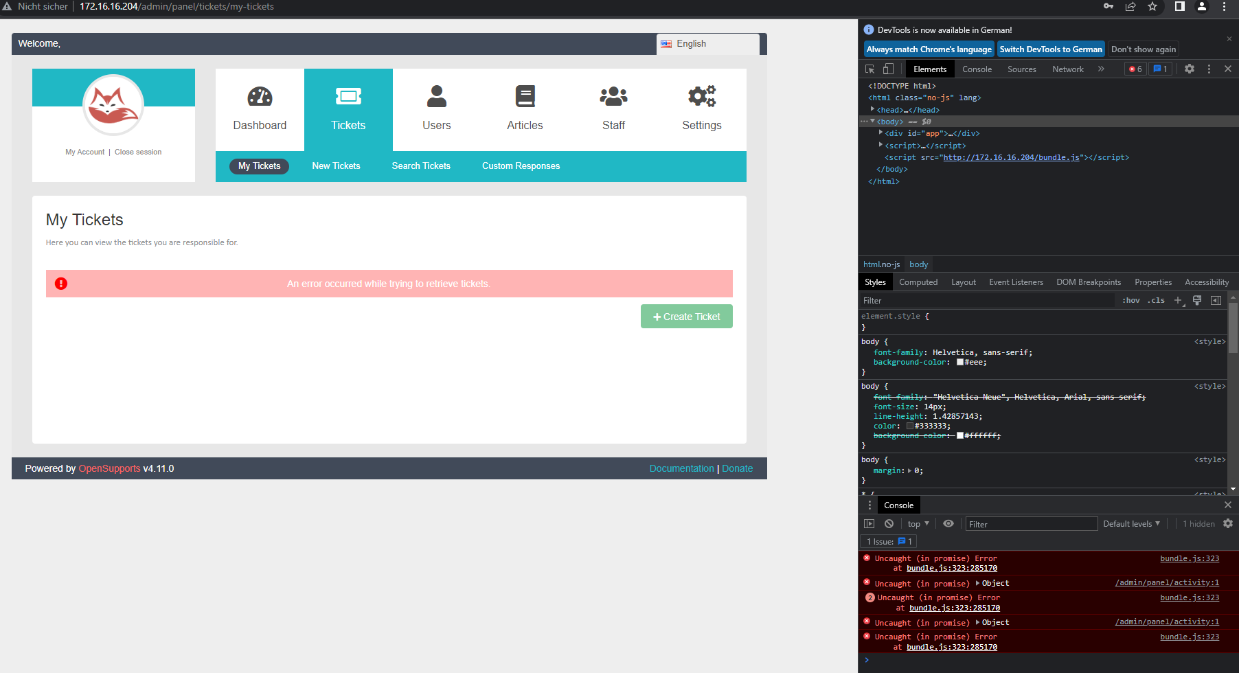 Cant Load Data When Visiting Via Ip · Issue 1225 · Opensupports