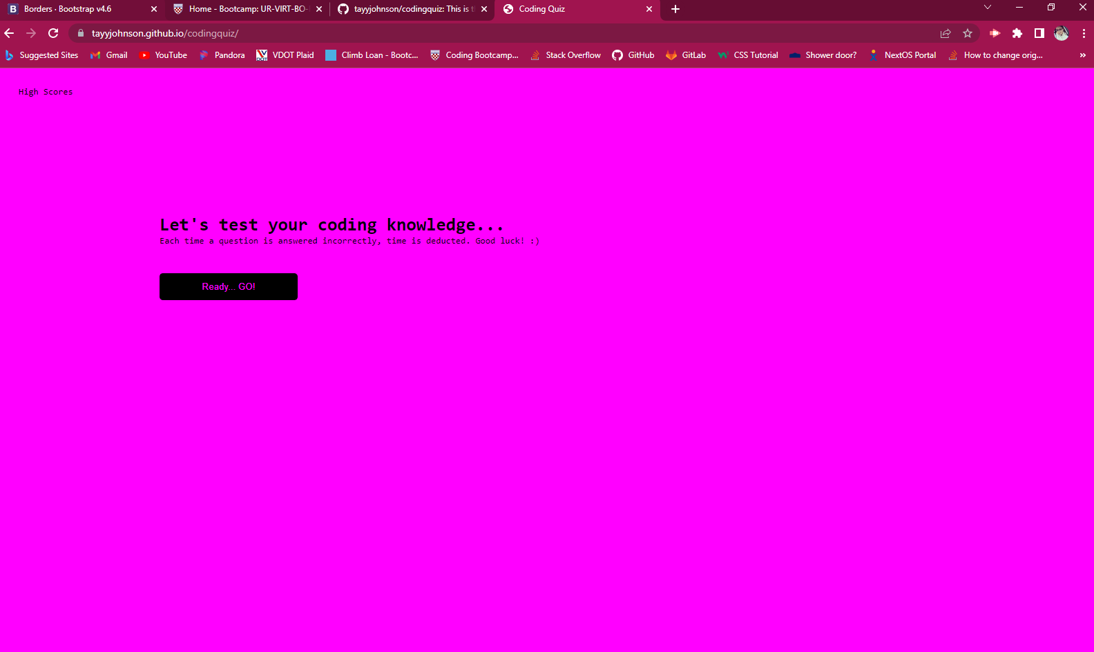GitHub - tayyjohnson/codingquiz: This is the week four challenge coding quiz