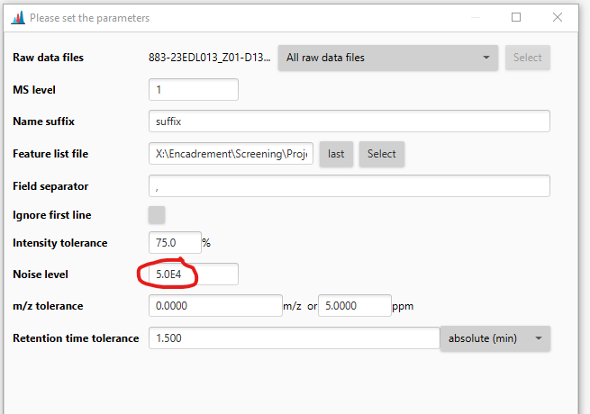Error in targeted feature detection when importing CSV file of database targets... · Issue #1071 ...