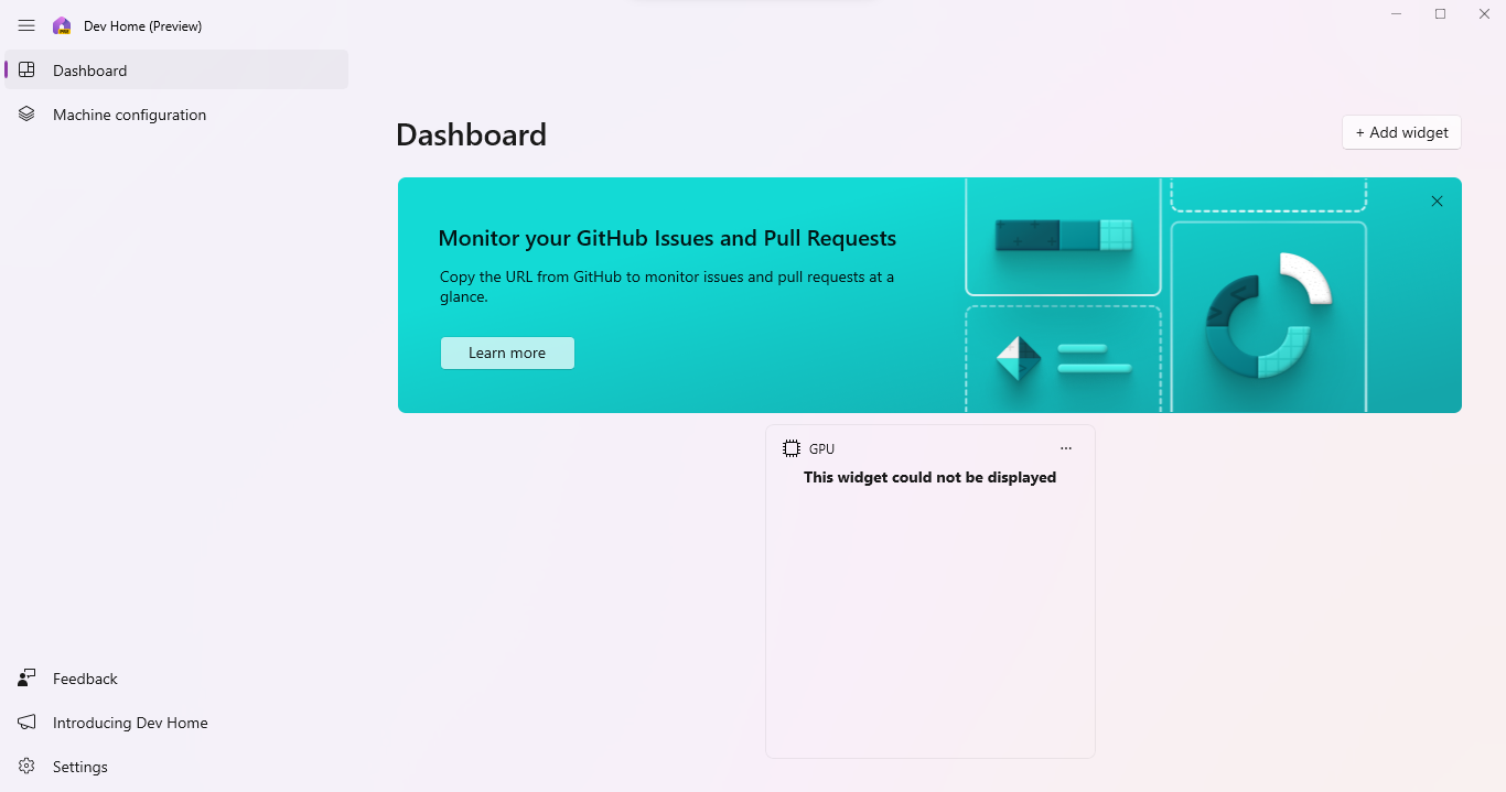 Core widgets are not displaying · Issue #914 · microsoft/devhome · GitHub