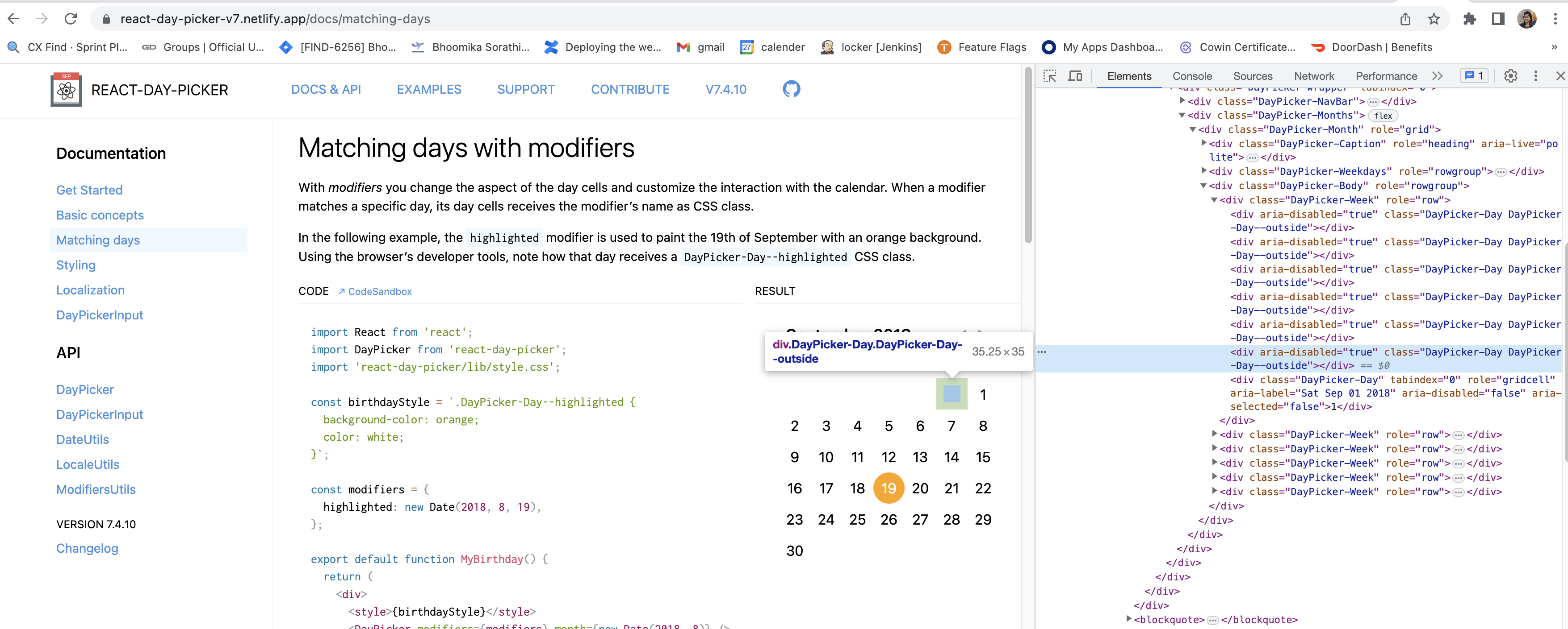 Add Modifiers Classes To Cell Elements · Issue 1856 · Gpbl React Day Picker · Github
