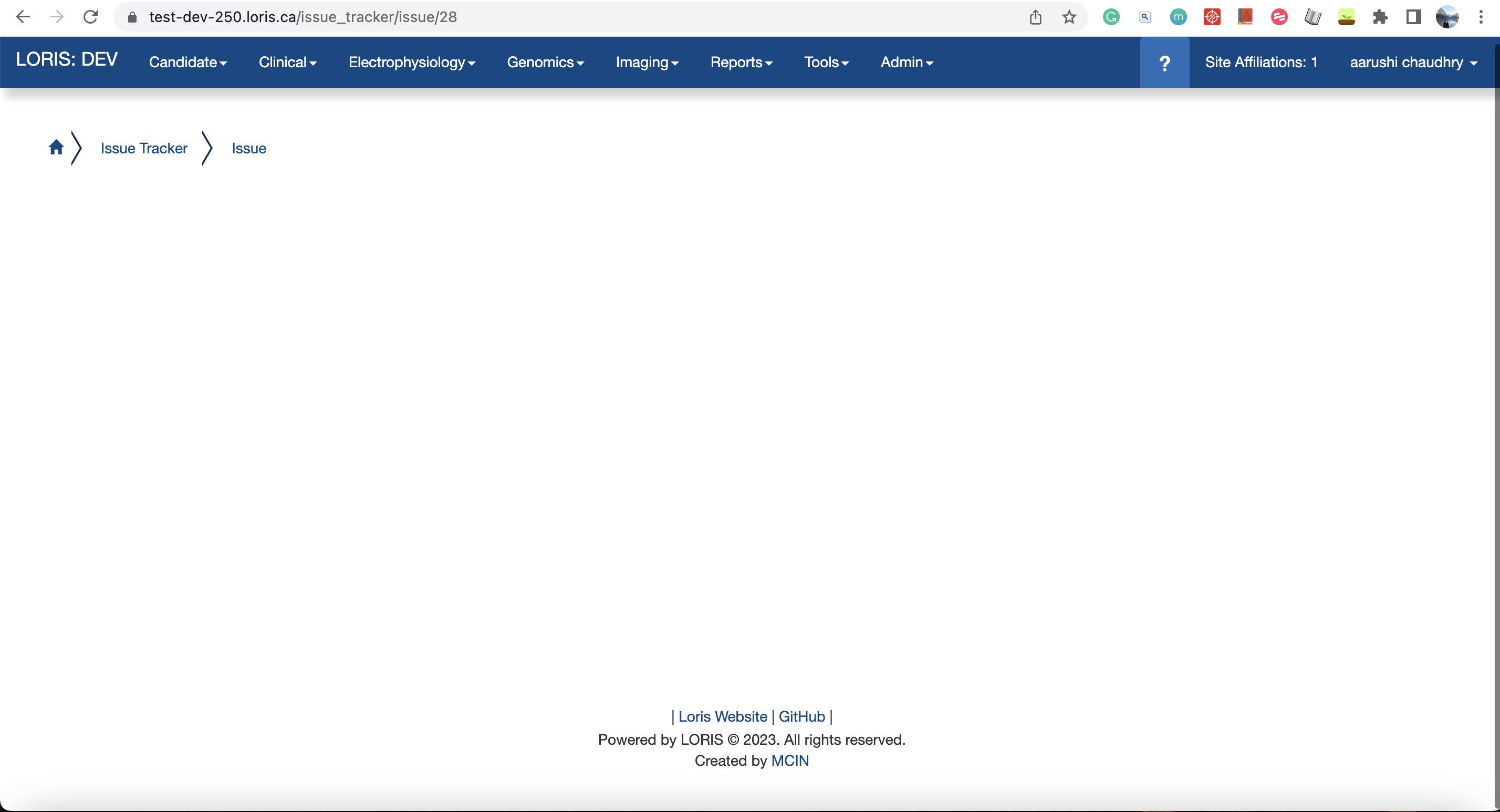 issue_tracker · Issue #8498 · aces/Loris · GitHub