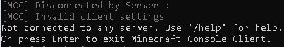 [BUG] Invalid client settings · Issue #2025 · MCCTeam/Minecraft-Console-Client · GitHub